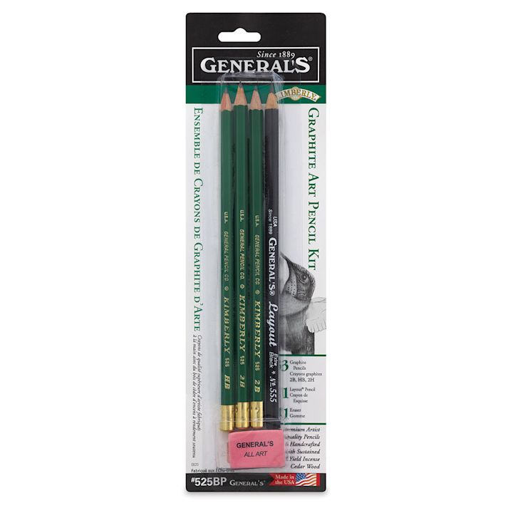 General's Kimberly Graphite Pencils Set - Art Pencil Kit, Pkg of 5 ...