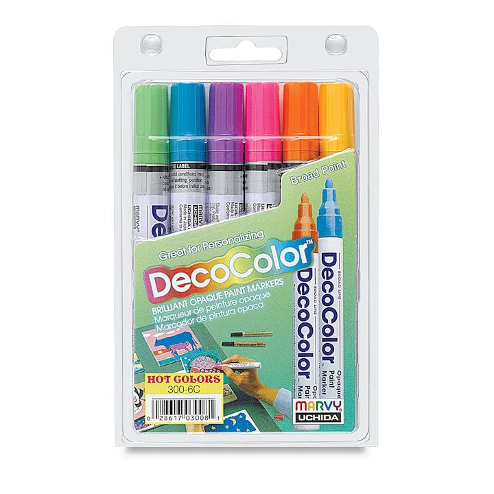 Decocolor Paint Markers - Hot Colors, Set of 6, Broad Tip | BLICK Art ...