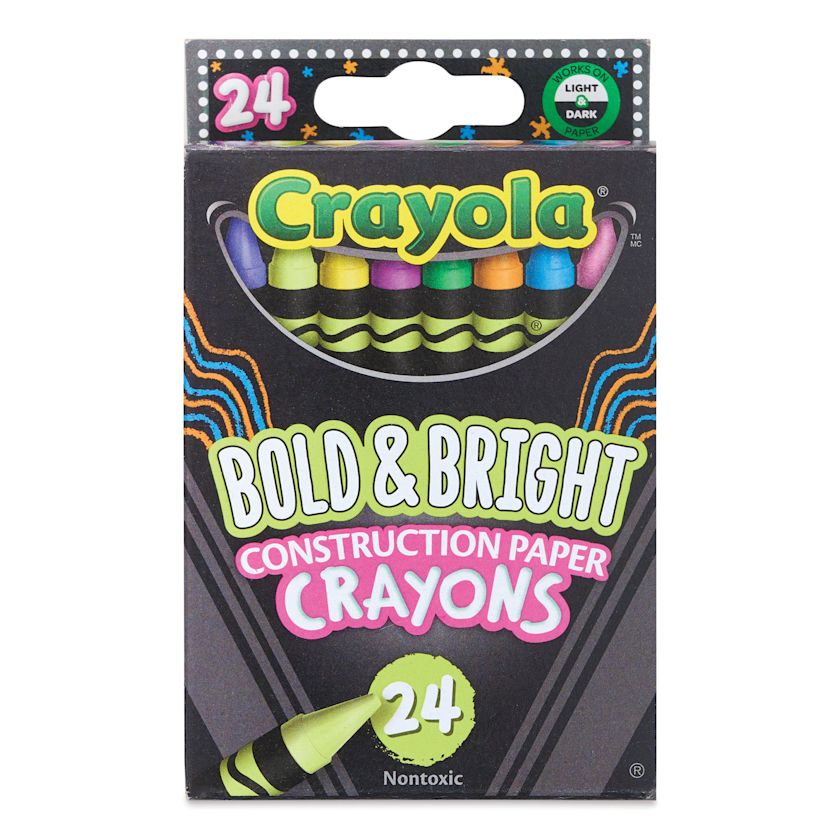 Crayola Construction Paper Crayons - Bold and Bright Colors, Set of 24 ...