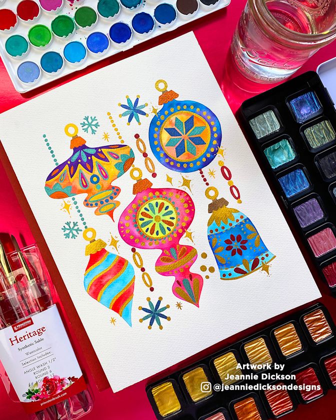 How to Create Watercolor Ornaments