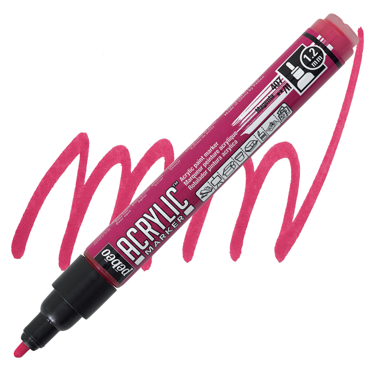 Pebeo Acrylic Marker - Magenta, 1.2 mm, Bullet Nib | BLICK Art Materials