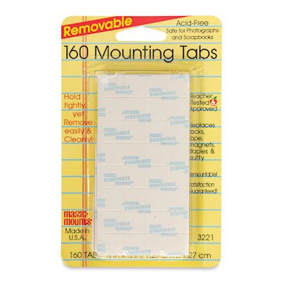 Removable Mounting Tabs - 1/2" x 1/2", Pkg of 160 | BLICK Art Materials