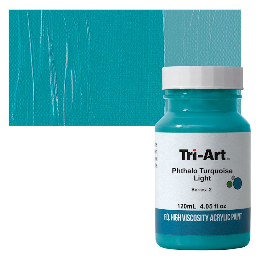 Tri-Art High Viscosity Artist Acrylic - Phthalo Turquoise Light, 120 ml ...