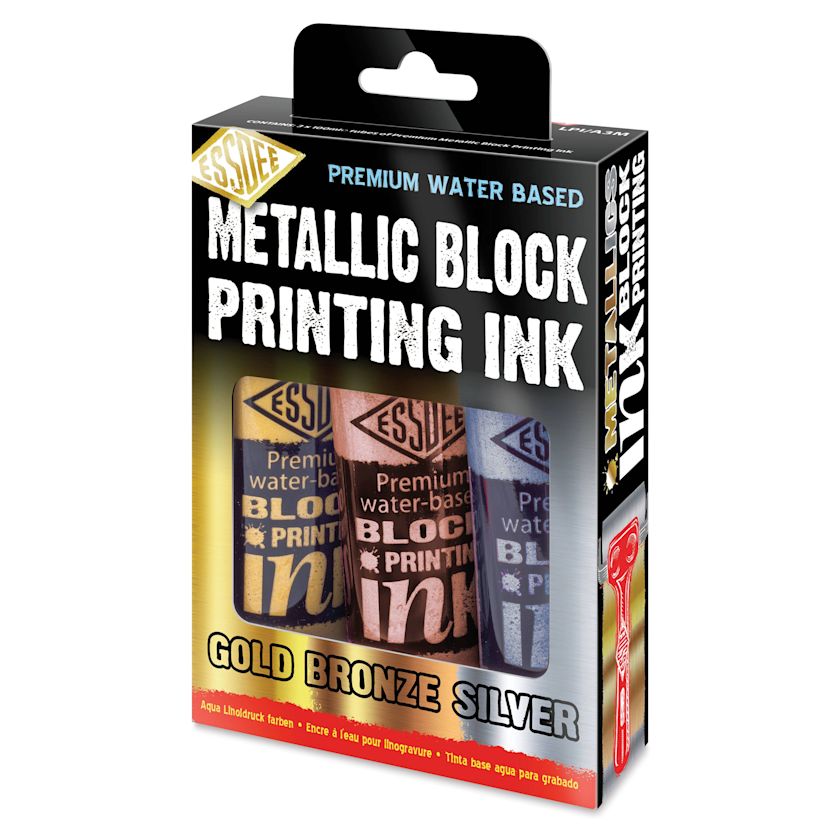 Essdee Premium Water-Based Block Printing Ink Set - Metallic Set of 3 ...