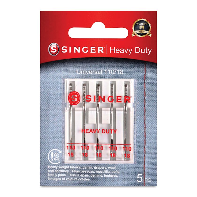 Singer Sewing Machine Needles - Heavy Duty Universal, 110/18, Pkg of 5 ...
