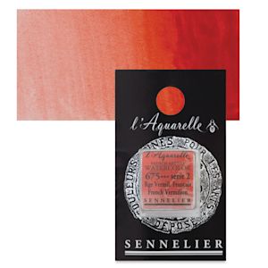 Sennelier French Artists' Watercolor - French Vermilion, Half Pan ...