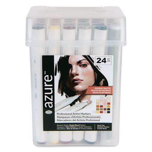 Royal & Langnickel Azure Dual Tip Markers - Set of 24, Portrait Colors ...