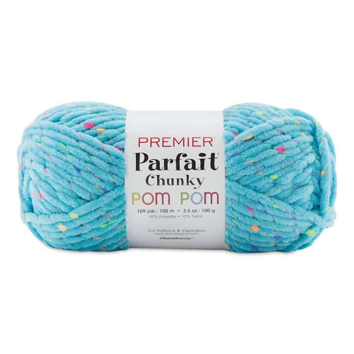 Premier Yarn Parfait Chunky Pom Pom Yarn - Electric Blue, 109 yds ...