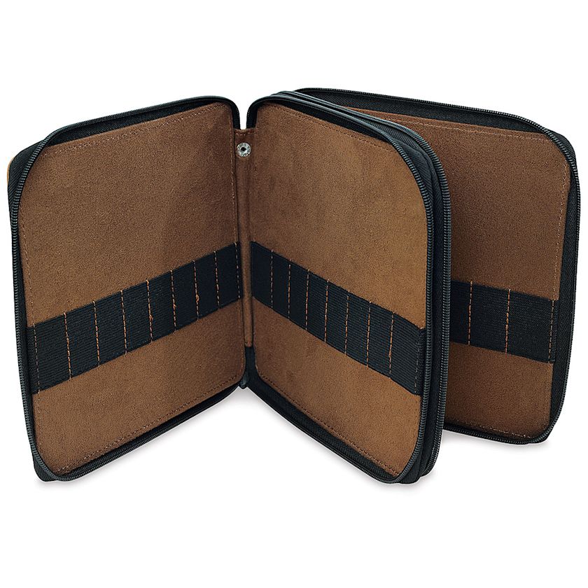 Speedball Classic Leather Pencil Case - Saddle Brown, for 96 Pencils ...