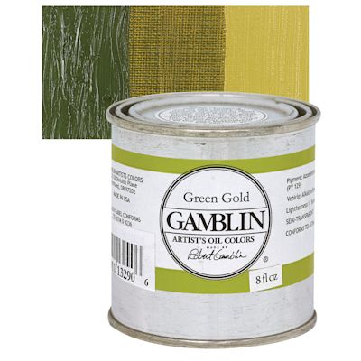 Gamblin Artist's Oil Color - Green Gold, 8 oz can | BLICK Art Materials