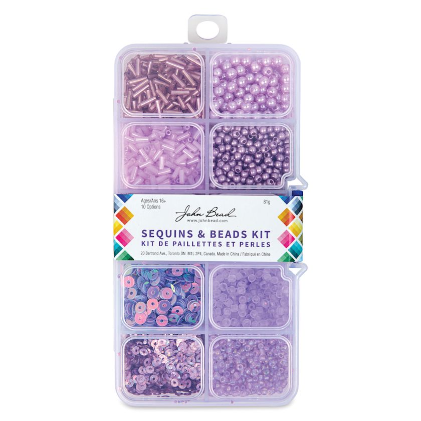 John Bead Sequins & Beads Kit - Light Purple, 81 g | BLICK Art Materials