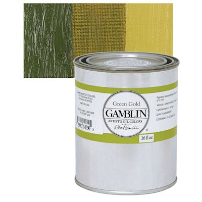 Gamblin Artist's Oil Color - Green Gold, 16 oz can | BLICK Art Materials