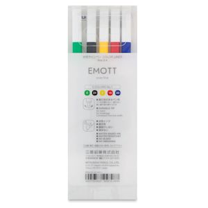Uni Emott Fineliners - Set of 5, Vivid Colors | BLICK Art Materials