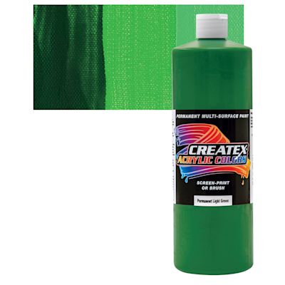 Createx Acrylics - Permanent Light Green, Quart | BLICK Art Materials