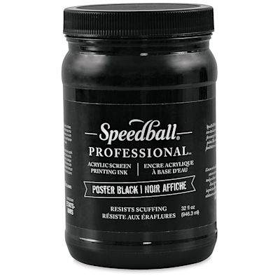 Speedball Professional Poster Black Screenprinting Ink - Black, 32 oz ...