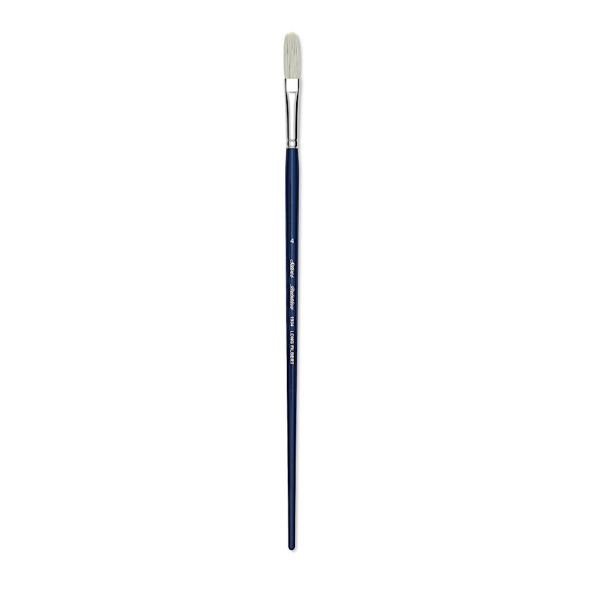 Silver Brush Bristlon Stiff White Synthetic Brush - Long Filbert, Size ...