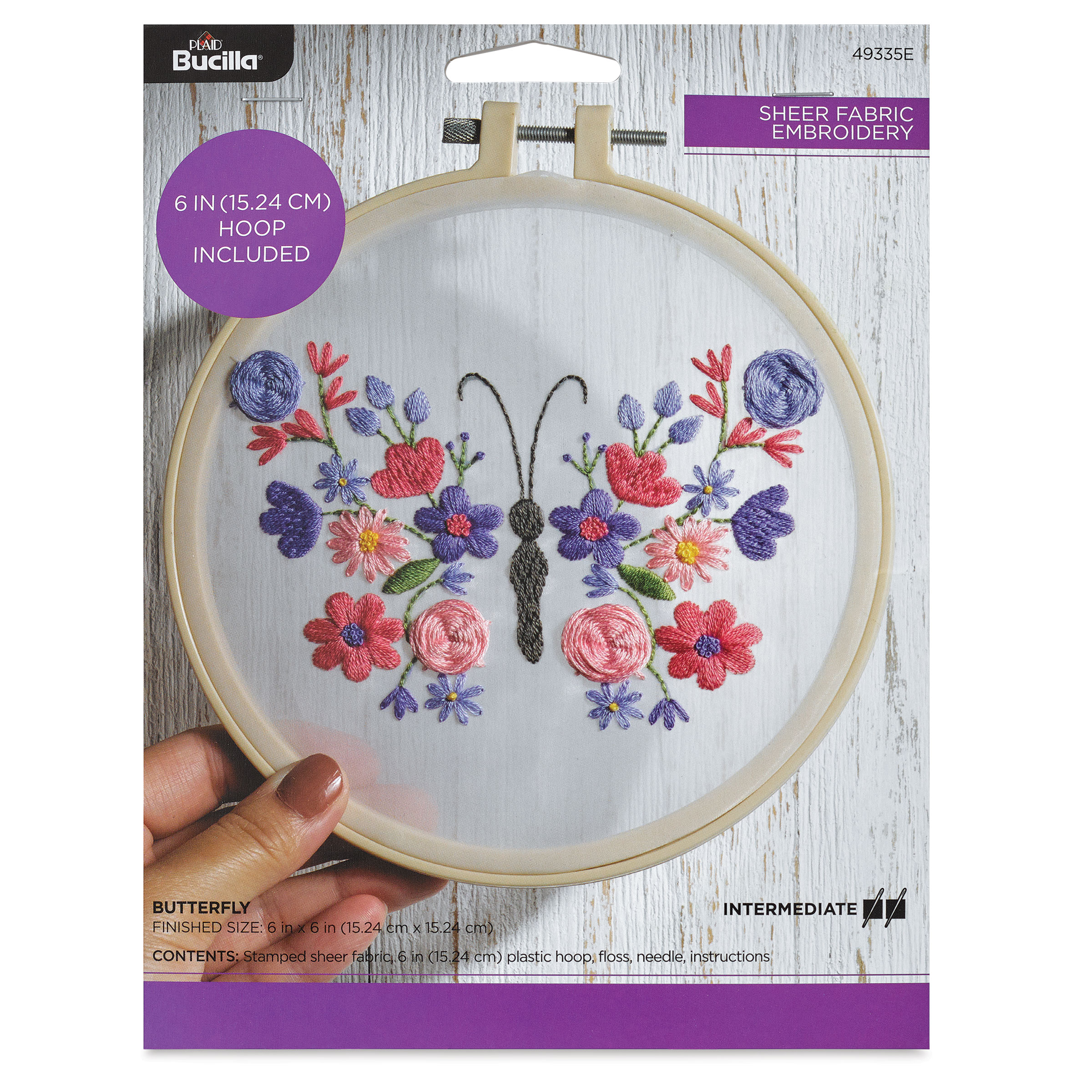 Bucilla Sheer Fabric Stamped Embroidery Kits | BLICK Art Materials