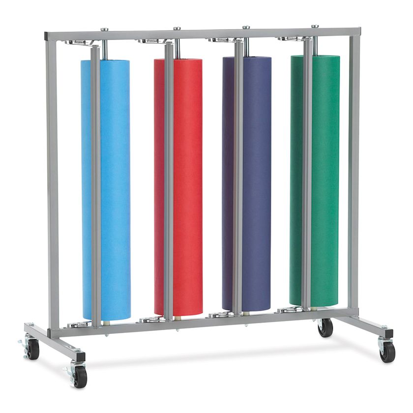 Paper Roll Rack - 36", Vertical With Casters, 4 Rolls | BLICK Art Materials
