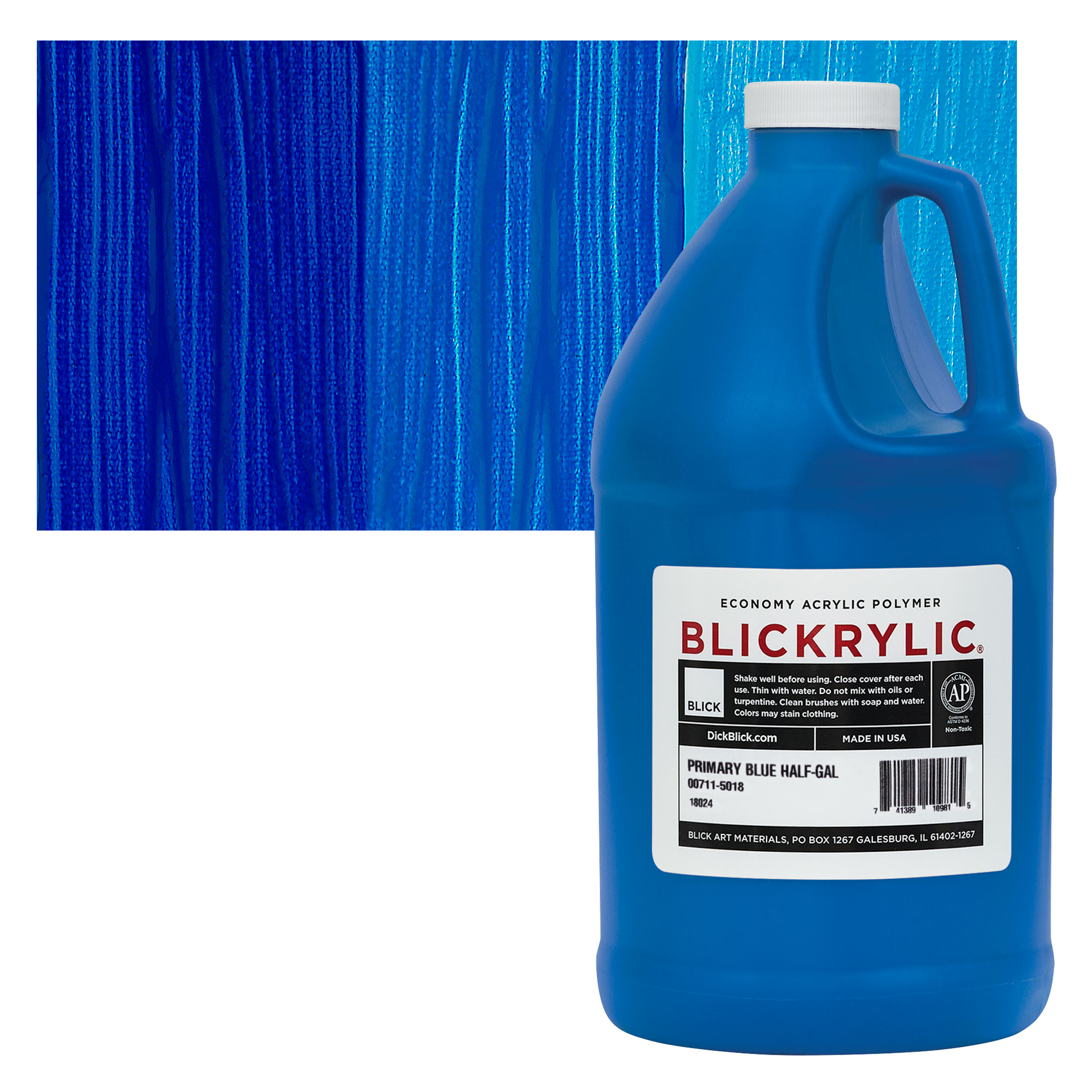Blickrylic Student Acrylics - Primary Blue, Half Gallon | BLICK Art ...
