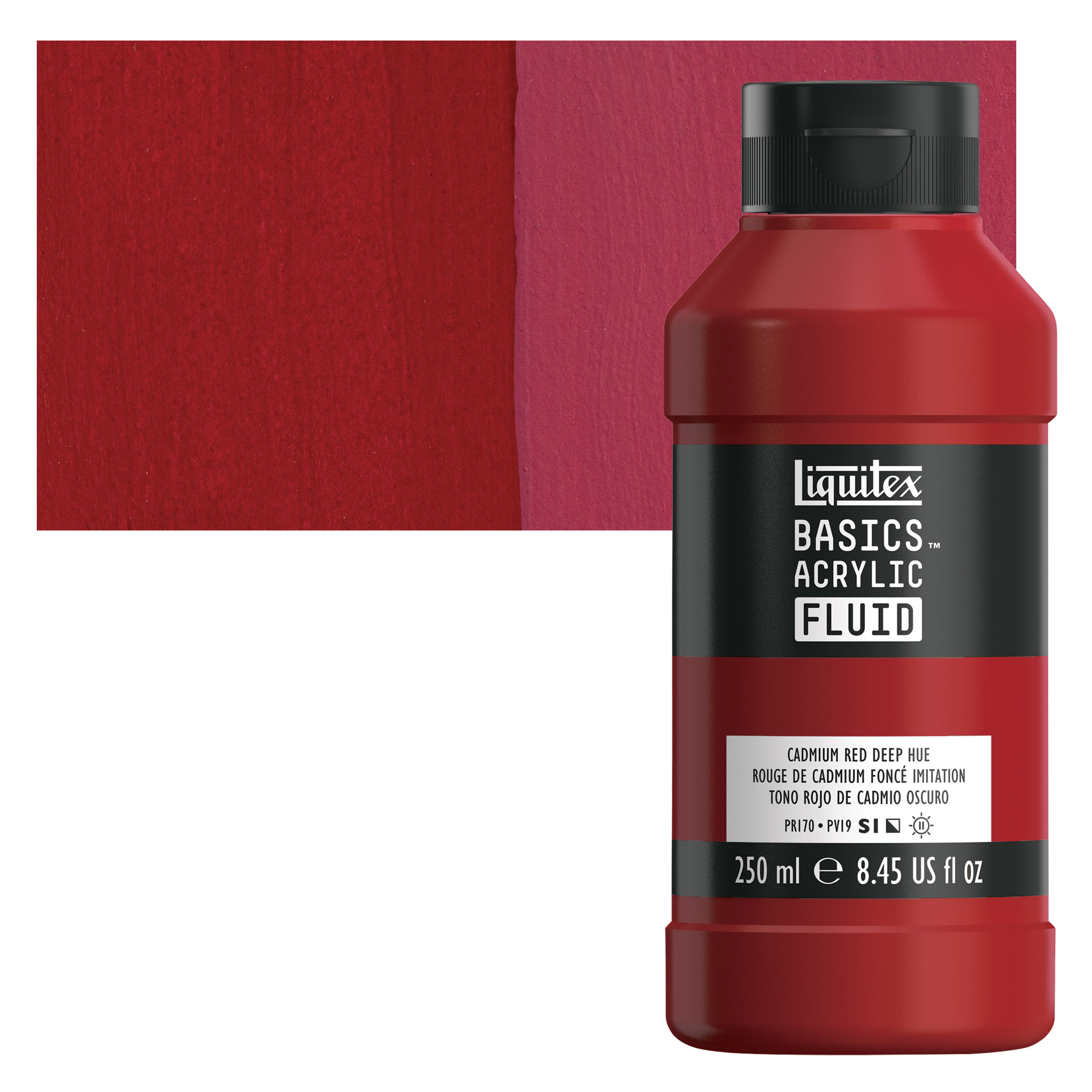 Liquitex Basics Acrylic Fluid Paint - Cadmium Red Deep Hue, 250 ml ...