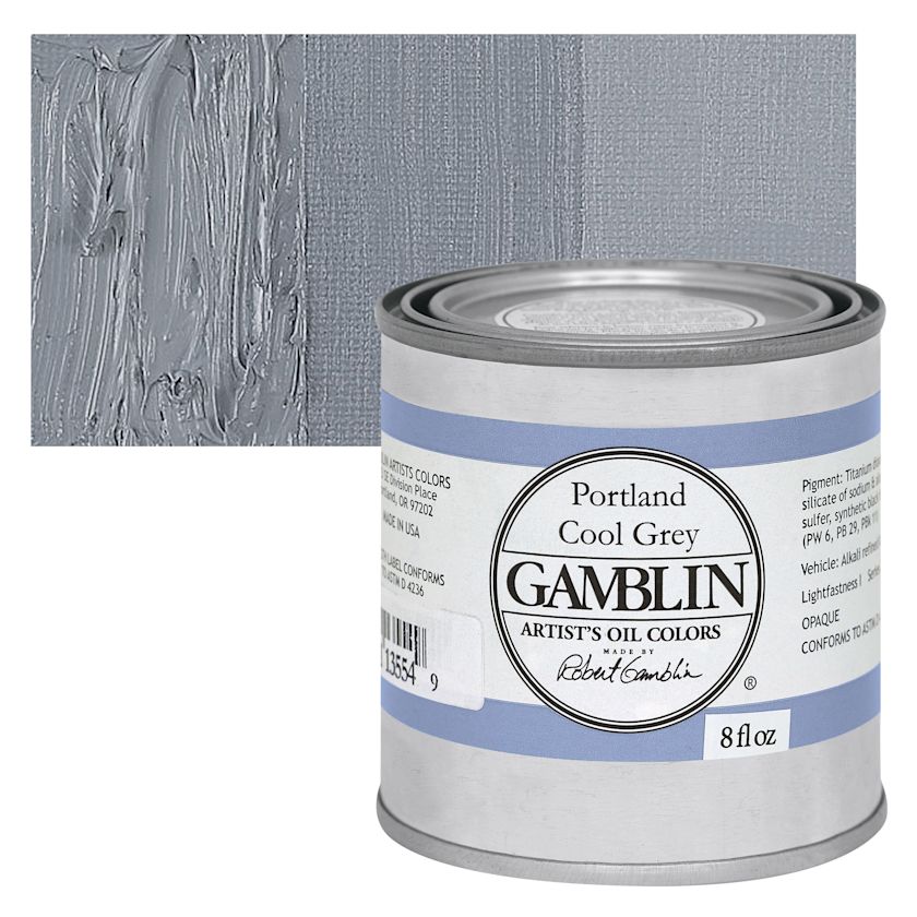 Gamblin Artists' Oil Color - Portland Cool Gray, 8 oz can | BLICK Art ...