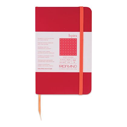 Fabriano Ispira Soft-Cover Notebook - Red, 3-1/2" x 5-1/2", Dot Grid ...