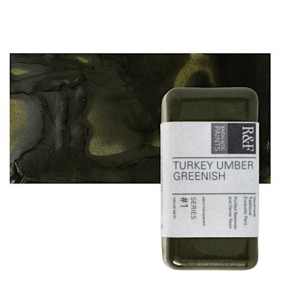 R&F Encaustic Paint Block - Turkey Umber Greenish, 40 ml block| Utrecht ...