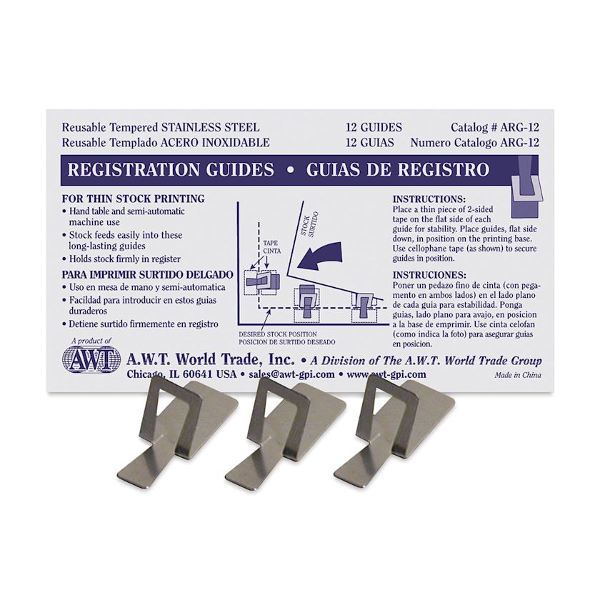 AWT Stainless Steel Registration Guides - Pkg of 12 | BLICK Art Materials