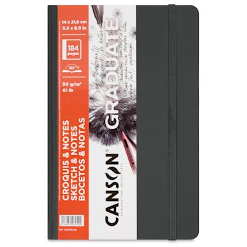 Canson Graduate Sketch and Note Hardcover Book - Dark Gray, 5-1/2" x 8 ...