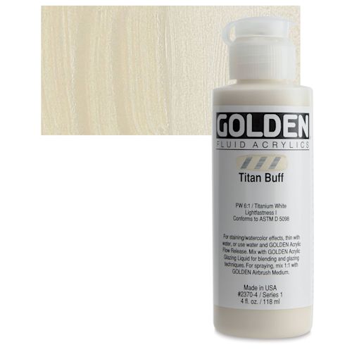 Golden Fluid Acrylics - Titanium Buff, 4 oz bottle | BLICK Art Materials