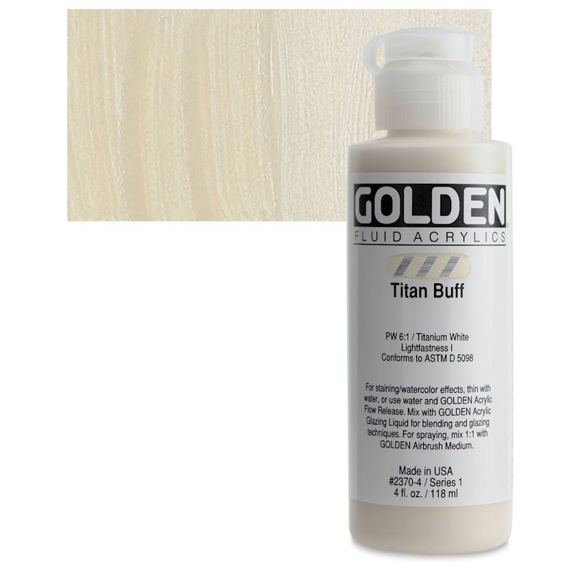 Golden Fluid Acrylics - Titanium Buff, 4 oz bottle | BLICK Art Materials