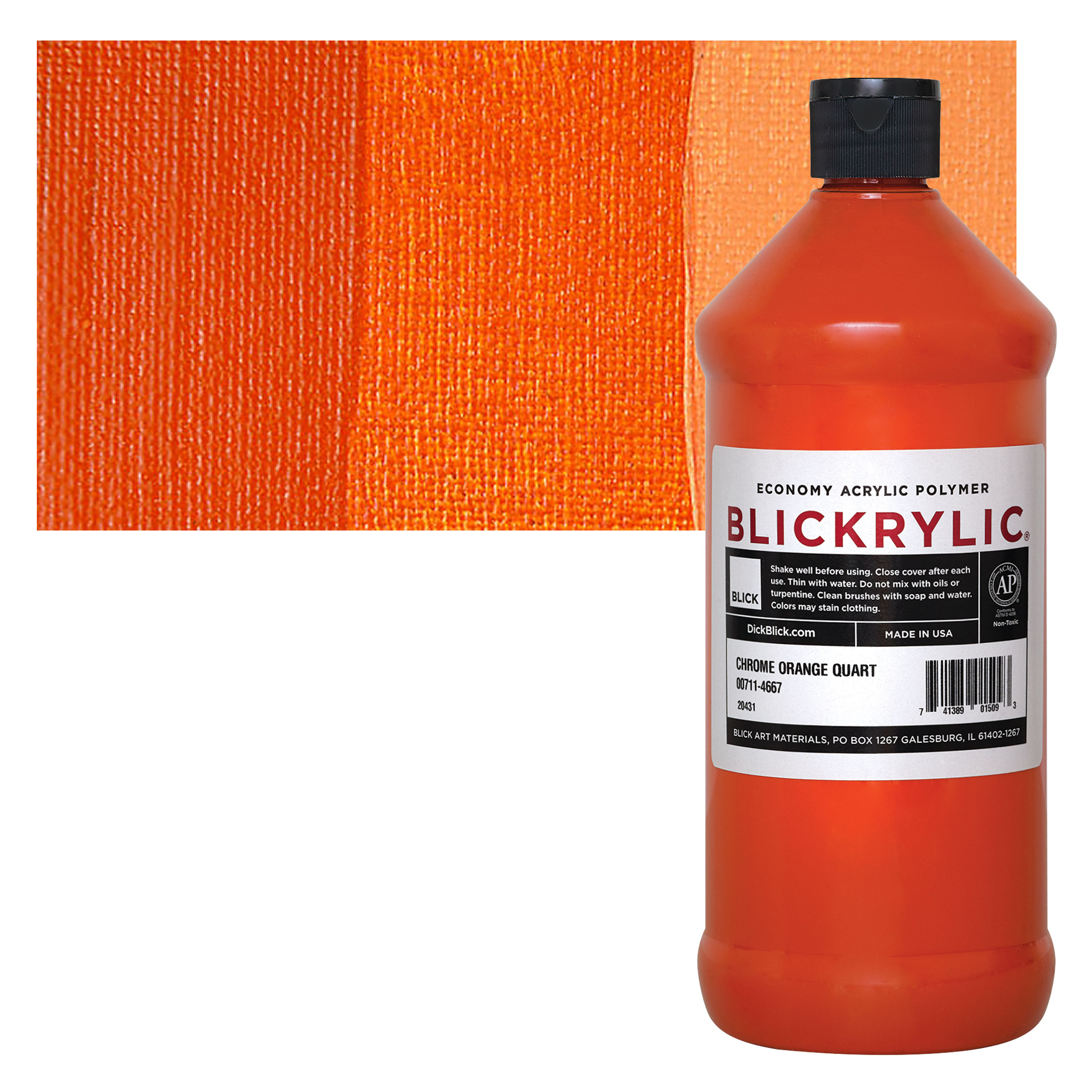 Blickrylic Student Acrylics - Chrome Orange, Quart | BLICK Art Materials