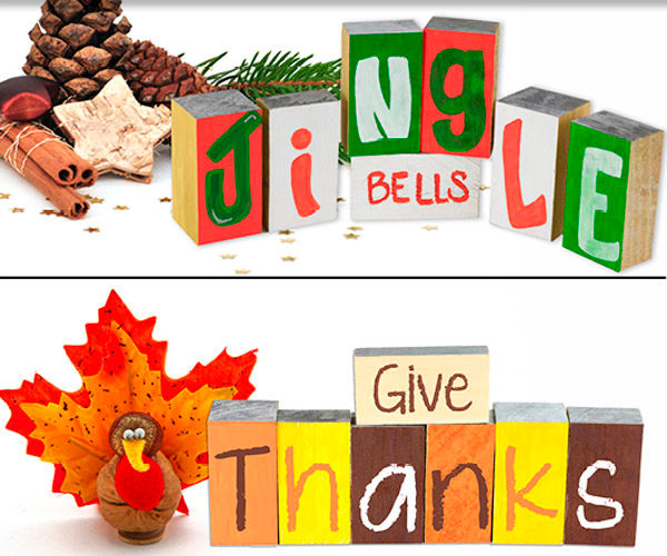 Double Sided Holiday Blocks - Project Idea | BLICK Art Materials