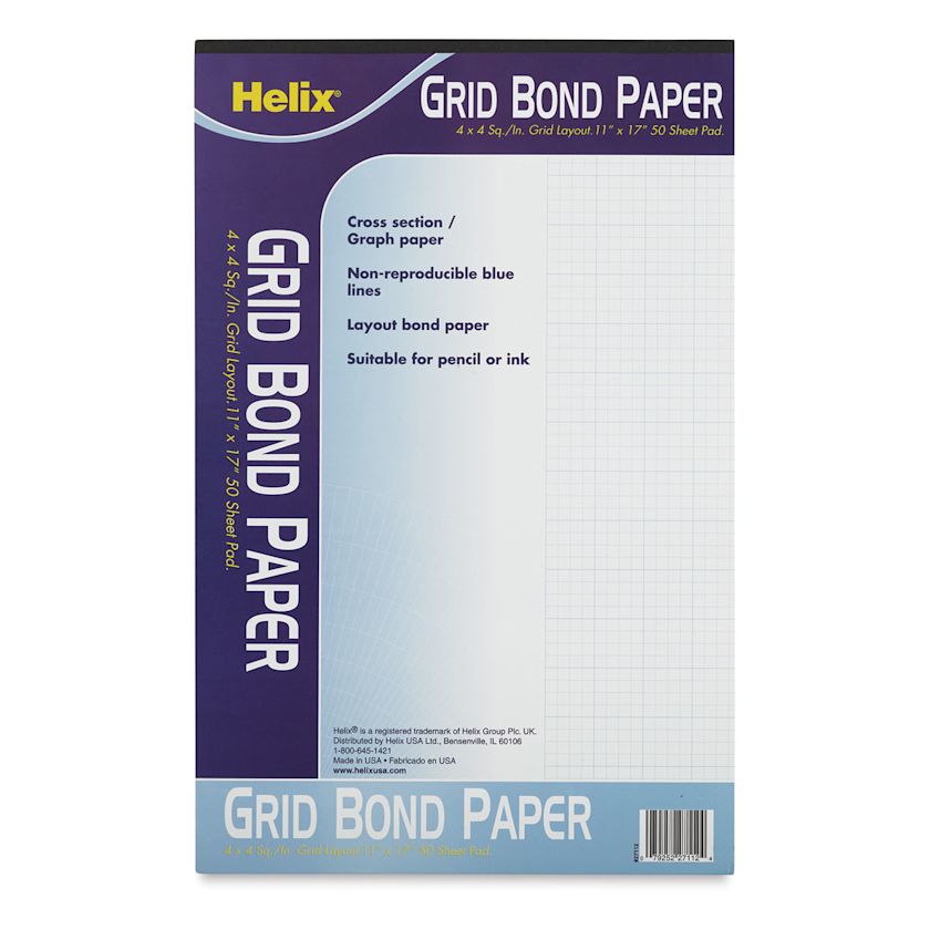 Helix Graph Bond Paper Pad - 11" x 17", 4 x 4 | BLICK Art Materials