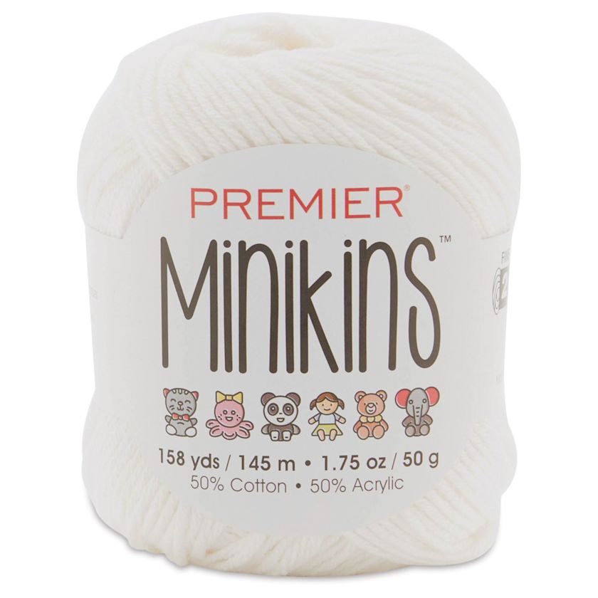 Premier Yarn Minikins Yarn - White, 158 yds | BLICK Art Materials