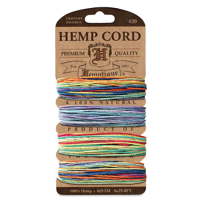 Hemptique Hemp Cord Card - Vintage Colors, 120 ft, 20 lb | BLICK Art ...