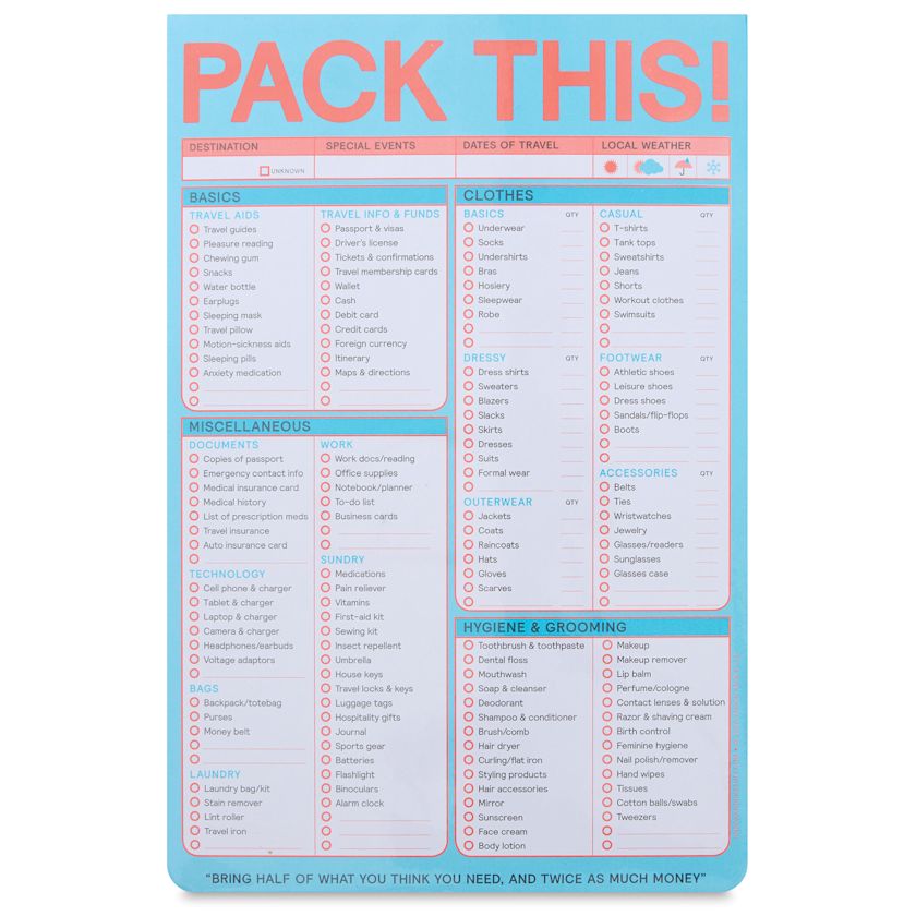 Knock Knock Pack This! Classic Notepad | BLICK Art Materials
