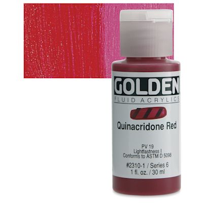 Golden Fluid Acrylics - Quinacridone Red, 1 oz bottle | BLICK Art Materials