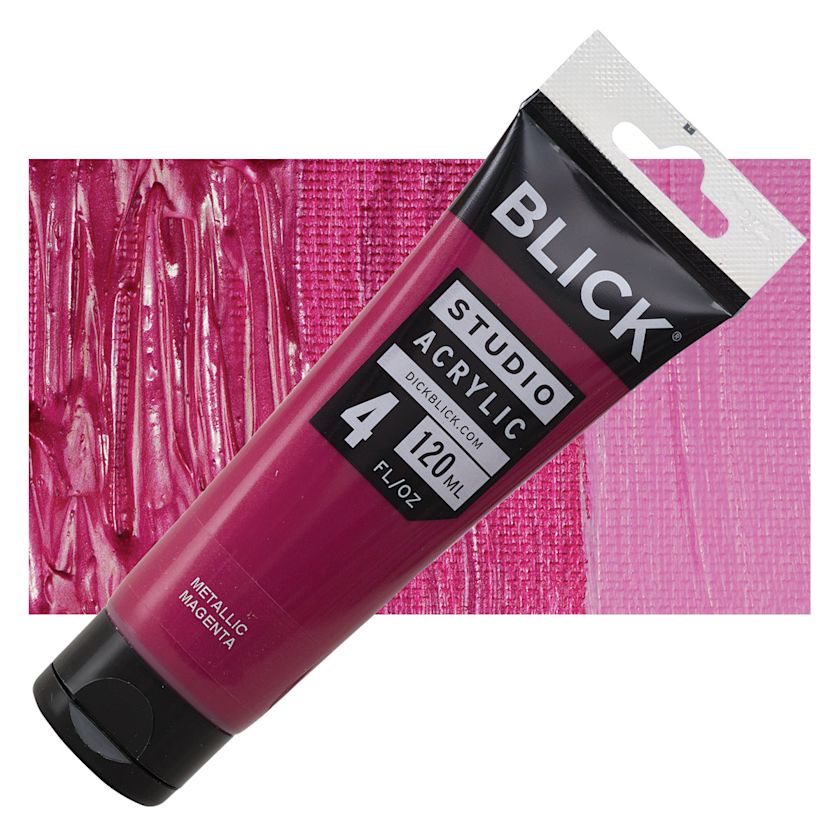 Blick Studio Acrylics - Magenta (Metallic), 4 oz tube | BLICK Art Materials