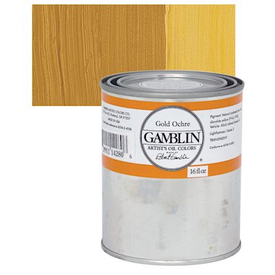 Gamblin Artist's Oil Color - Gold Ochre, 16 oz Can | BLICK Art Materials