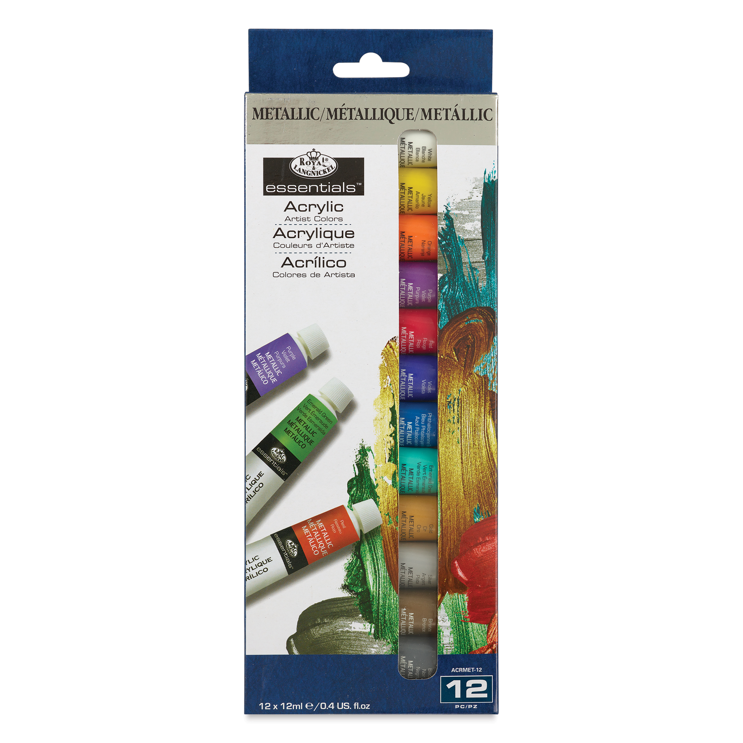 Royal & Langnickel Essentials Acrylic Paint - Metallic Colors, Set of ...