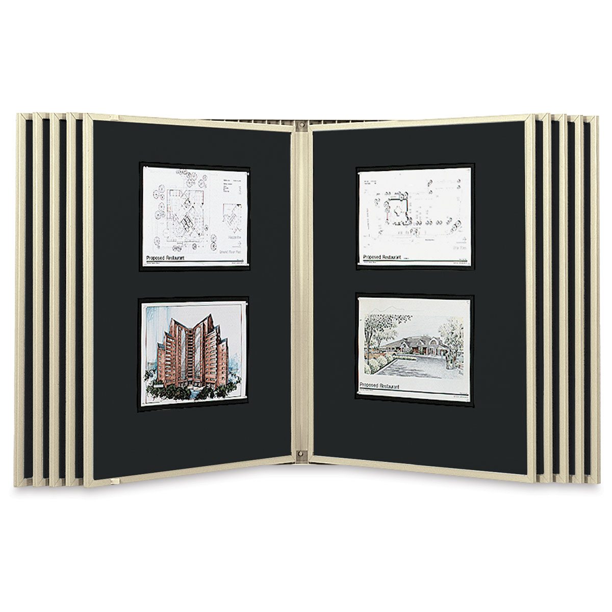 Multiplex Swinging Panel Display - 30" x 40", Beige, 10 Panels, Wall ...