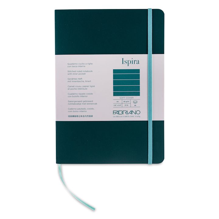 Fabriano Ispira Soft-Cover Notebook - Green, 5-4/5" x 8-1/4", Ruled ...
