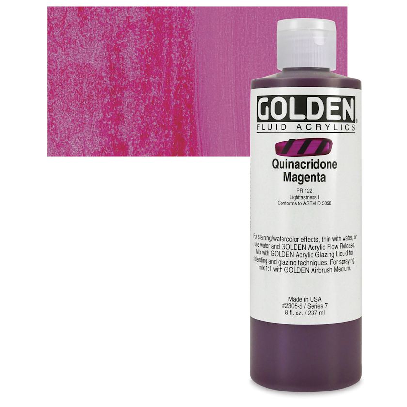 Golden Fluid Acrylics -Quinacridone Magenta, 8 oz bottle | BLICK Art ...
