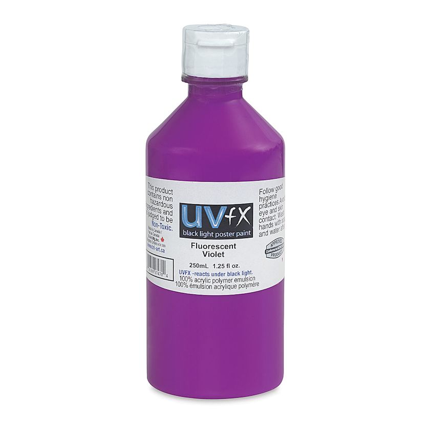 Tri-Art UVFX Black Light Poster Paint - Fluorescent Violet, 250 ml ...