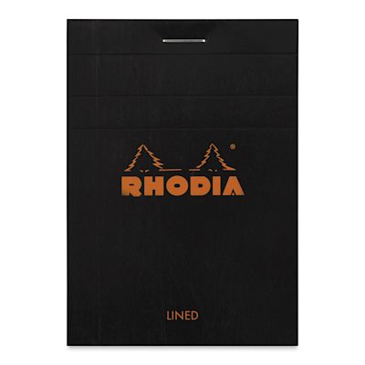 Rhodia Top-Stapled Notepad - Black, Ruled, 3" x 4" | BLICK Art Materials