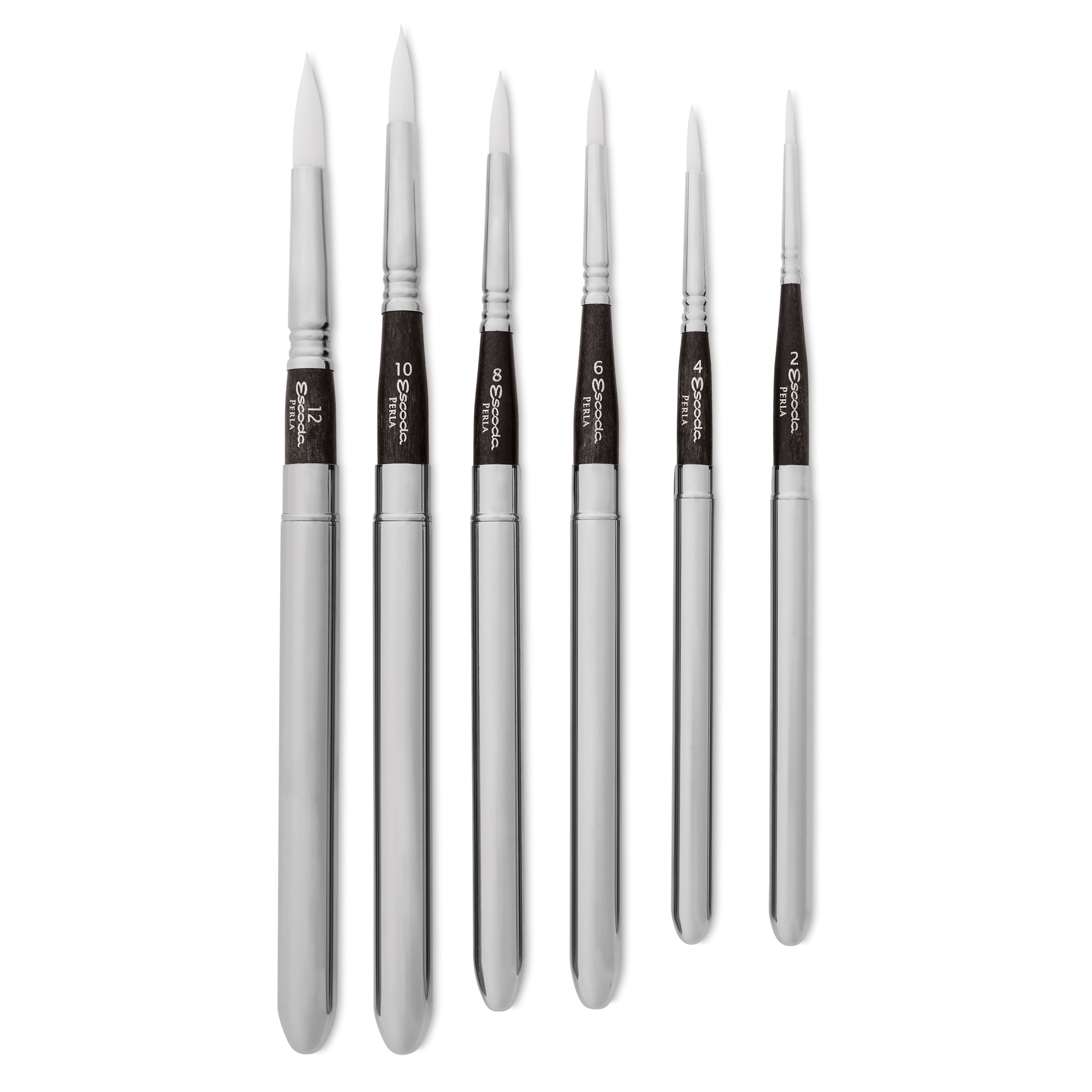 Escoda Perla Toray White Synthetic Travel Brushes | BLICK Art Materials