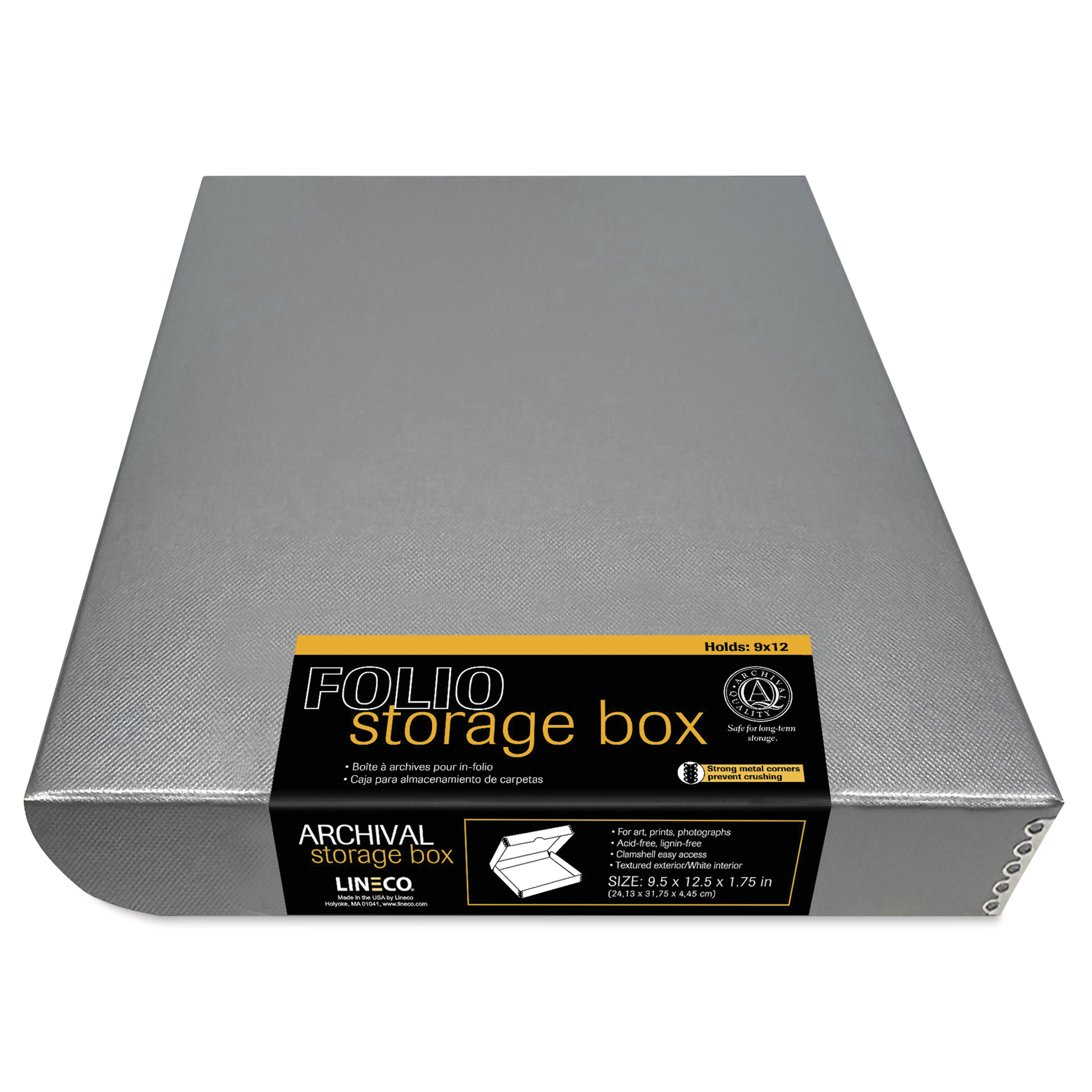 Lineco Folio Archival Storage Box - Metallic Silver, 9" x 12" | BLICK ...