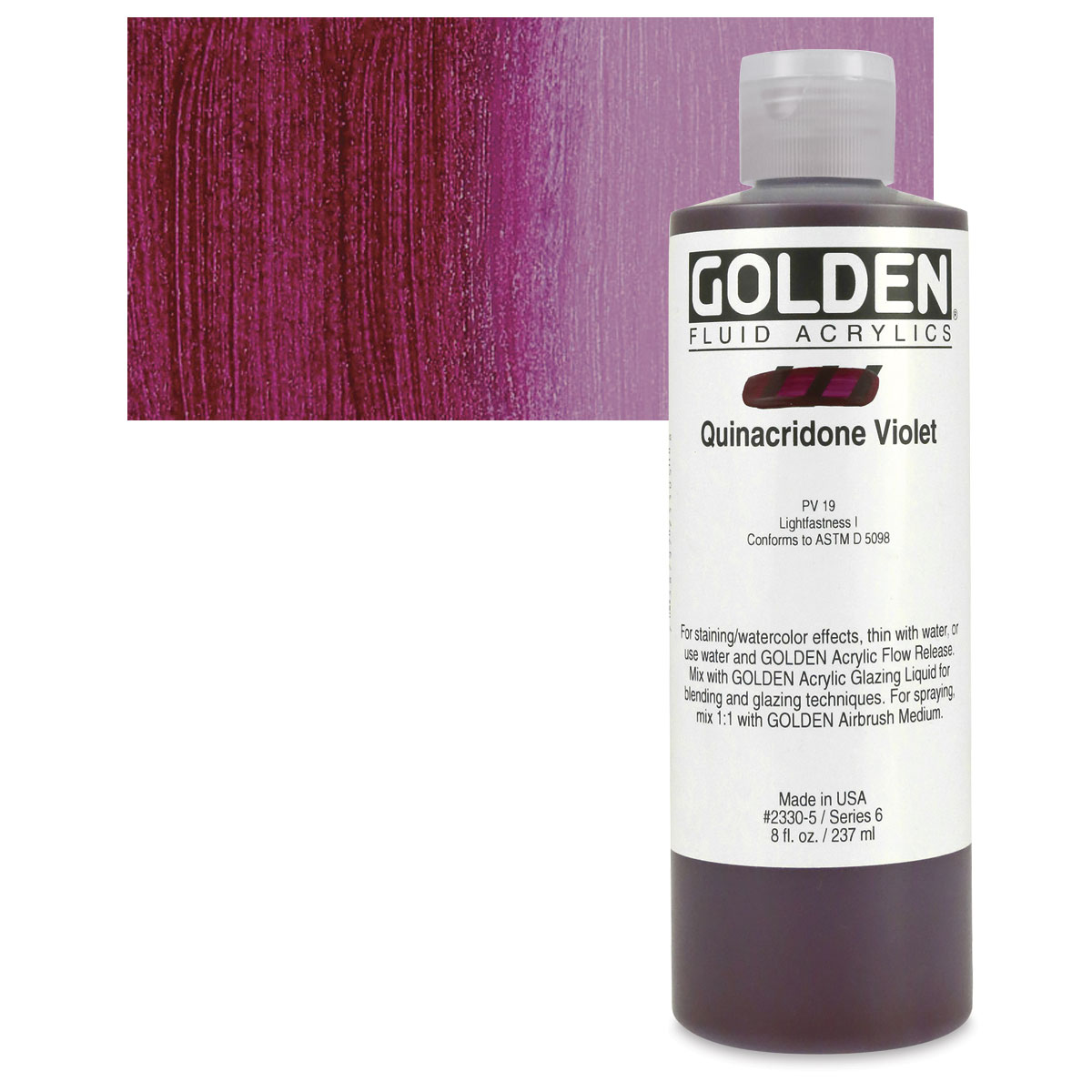 Golden Fluid Acrylics - Quinacridone Violet, 8 oz bottle | BLICK Art ...