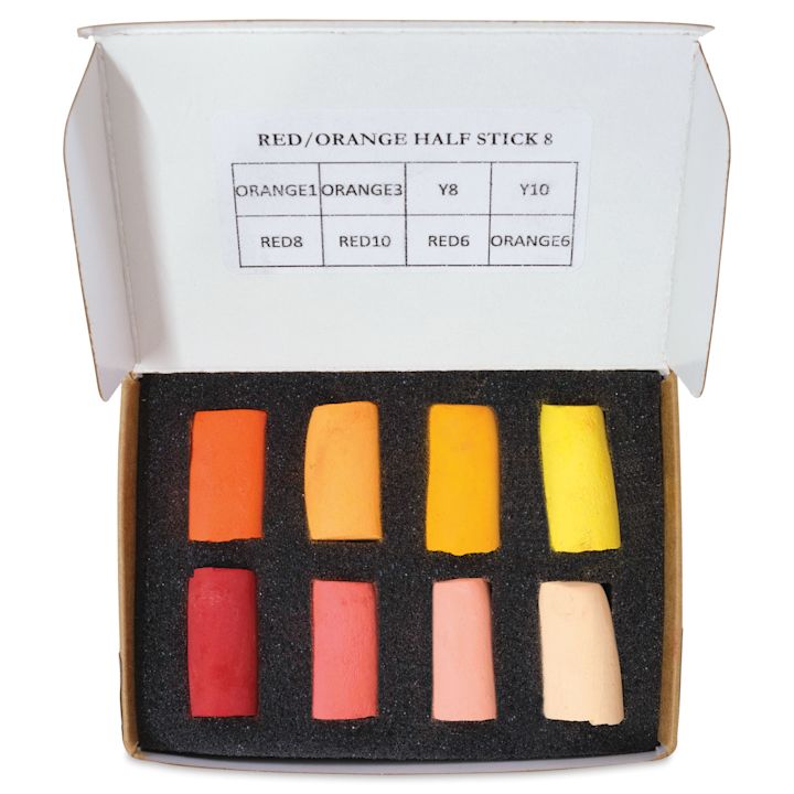 Unison Handmade Pastel Set - Red-Orange Colors, Set of 8, Half Stick ...